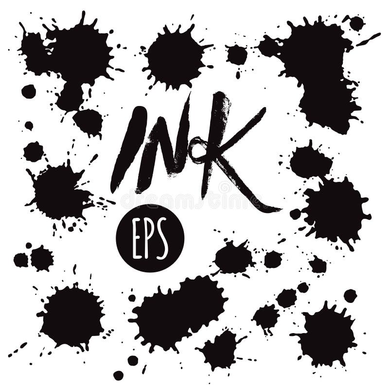 Set of Ink Blots Vector Illustration Stock Vector - Illustration of ...