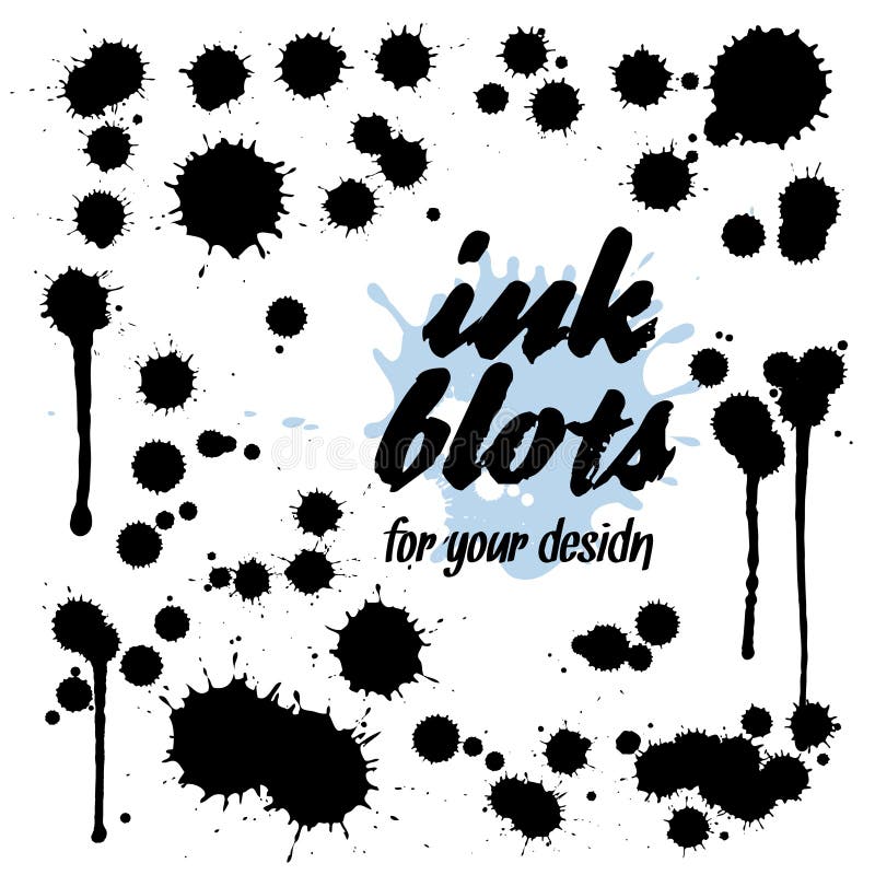 Set of Ink Blots for Your Design. Flat Style Stock Vector ...