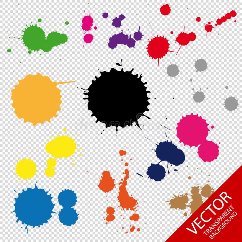 Set of Ink Dots in Different Colors - Vector Illustration - Isolated on ...