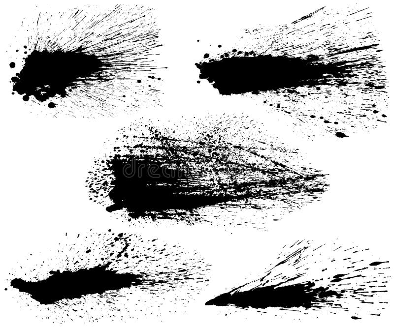 Set of Ink Splash Illustrations. Stock Vector - Illustration of spray ...
