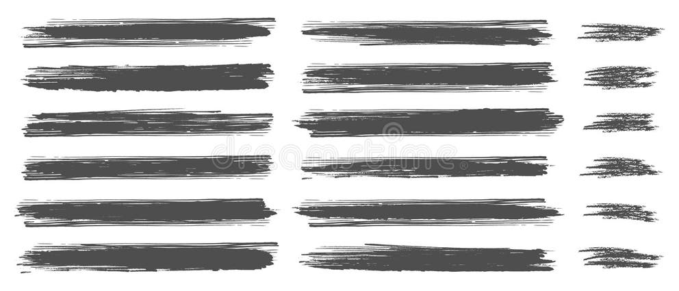 Set of Ink Splatter Line Textures, Vector Grunge Paint Brushes, Vector ...