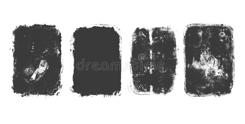 Set of Inked Grunge Text Boxes. Evocative Rectangles Frames Stock ...