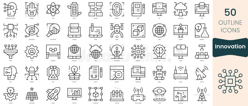 Set of Innovation Icons. Thin Linear Style Icons Pack Stock Vector ...