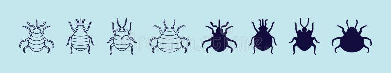 Set of Insect Cartoon Icon Design Template with Various Models. Vector ...