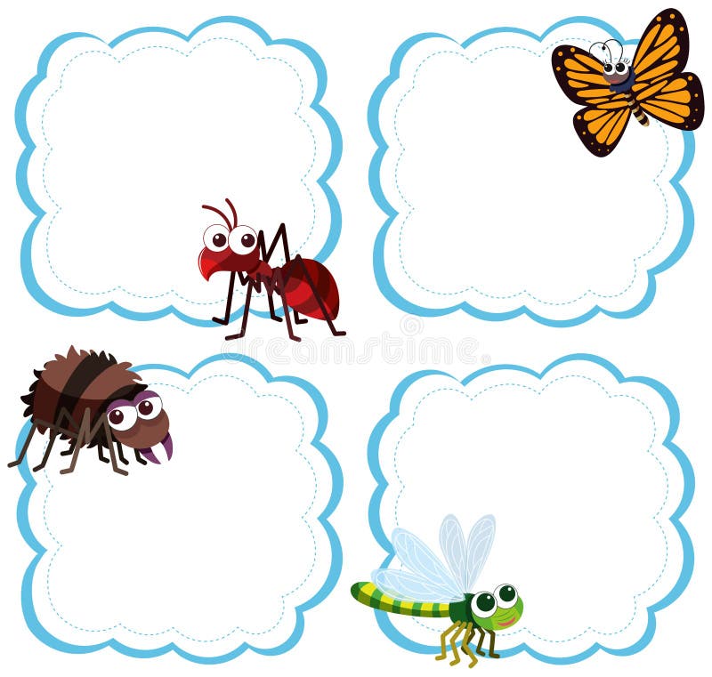 Set of insect in frame stock vector. Illustration of banner - 142020296