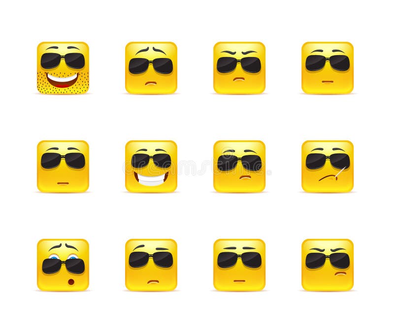 Set Inspirational Bearded Smilies Stock Illustration - Illustration of ...