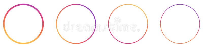 Set of Instagram Gradient Circles Frame Editorial Image - Illustration ...
