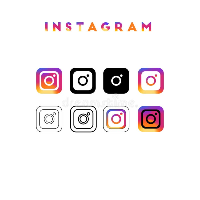 Set of Instagram Vector Logos Editorial Image - Illustration of pattern ...