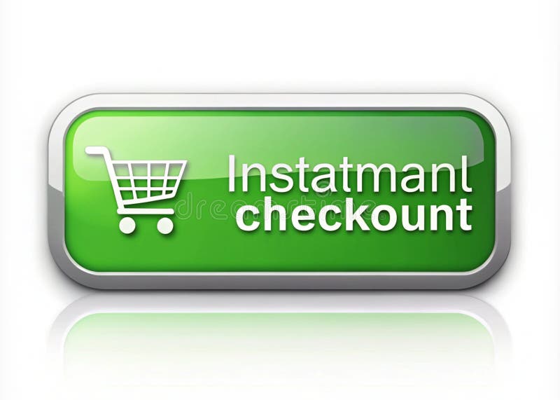 Set of Instant Checkout Buttons with Cart Icon for Digital Payment and ...