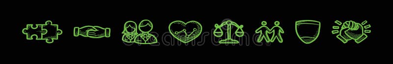 Set of Integrity Cartoon Icon Design Template with Various Models ...