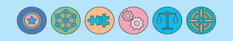 Set of Integrity Cartoon Icon Design Template with Various Models ...