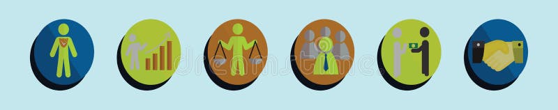 Set of Integrity Cartoon Icon Design Template with Various Models ...