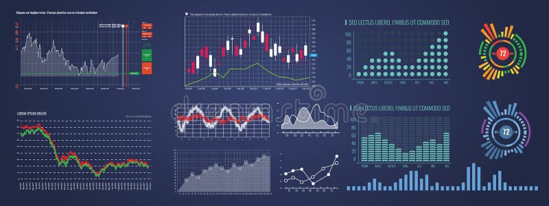 Set of Intelligent Technology Hud Interface. Network Management Data ...