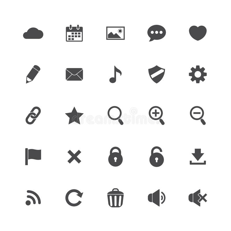Set of Interface Vector Icons Stock Vector - Illustration of heart ...
