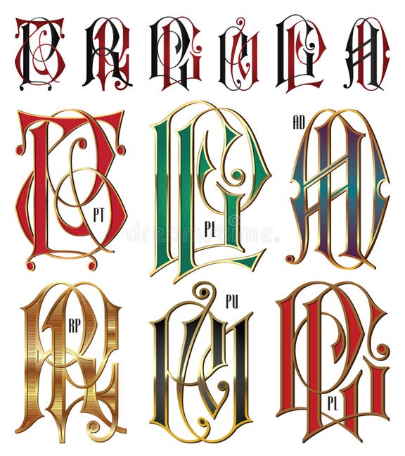 Interlocking Letters Stock Illustrations – 623 Interlocking Letters ...