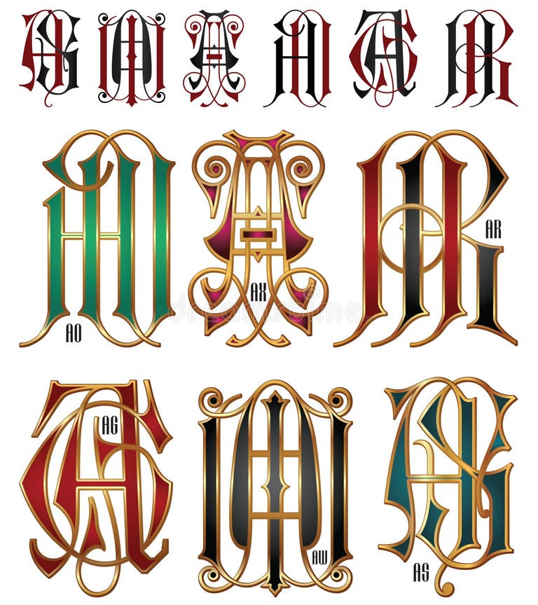 Interlocking Letters Stock Illustrations – 623 Interlocking Letters ...