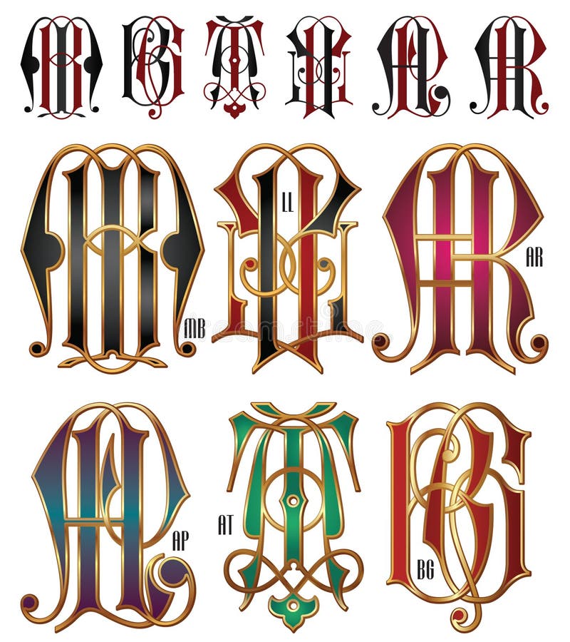 Set of Interlocking Letters Stock Vector - Illustration of place, frame ...