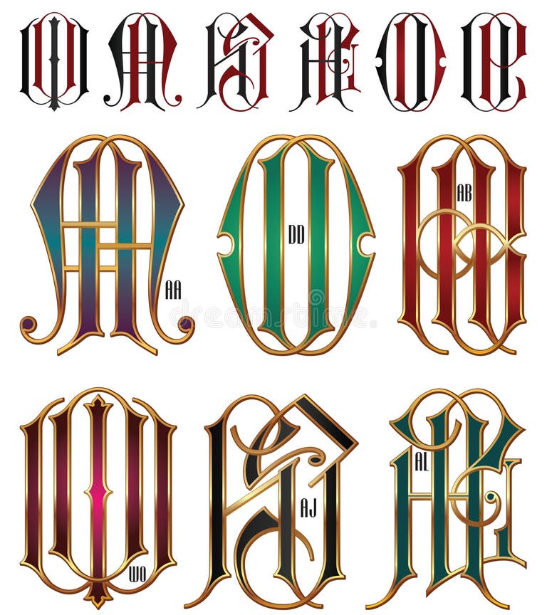 Interlocking Letters Stock Illustrations – 623 Interlocking Letters ...