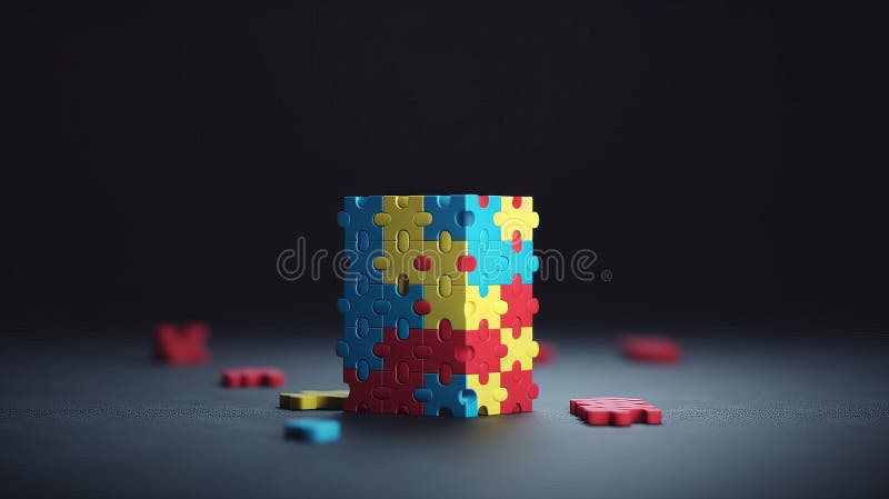 A Set of Interlocking Puzzle Pieces. Generative Ai Stock Illustration ...