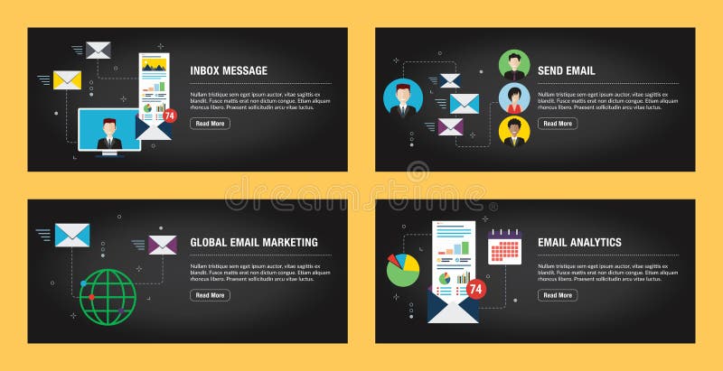 Inbox Message and Email Notification Stock Vector - Illustration of ...