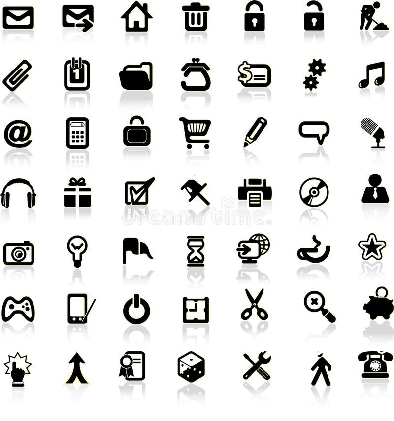 Set of internet icons. stock vector. Illustration of lock - 9392871