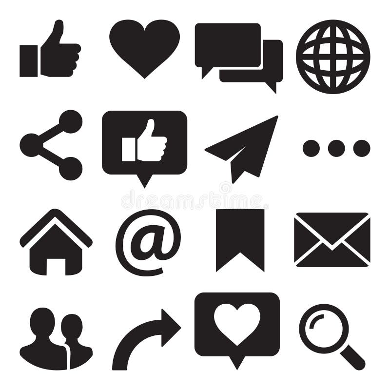 Set of Internet Icons in Black. Vector Illustration Editorial Photo ...
