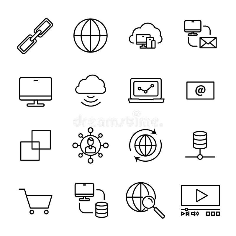 Set of Internet Icons in Modern Thin Line Style. Stock Vector ...