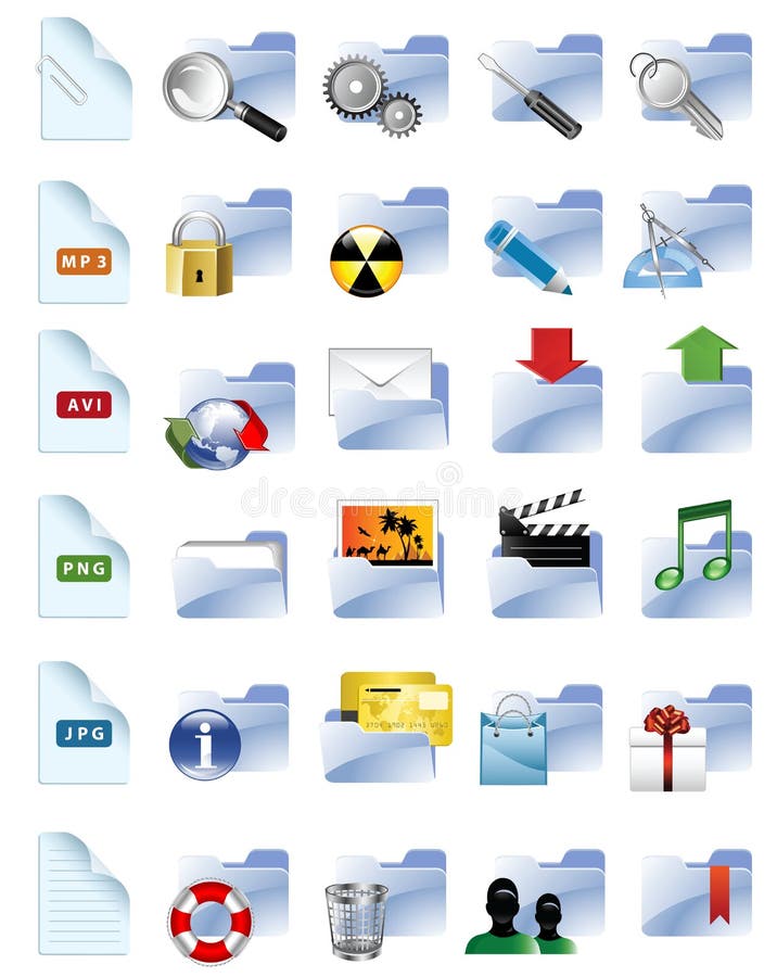 Set of Internet and Multimedia Icons. Stock Vector - Illustration of ...