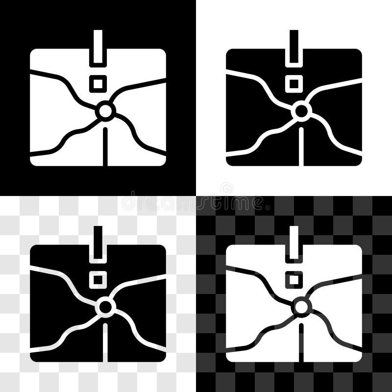 Set Intersection Point Icon Isolated on Black and White, Transparent ...