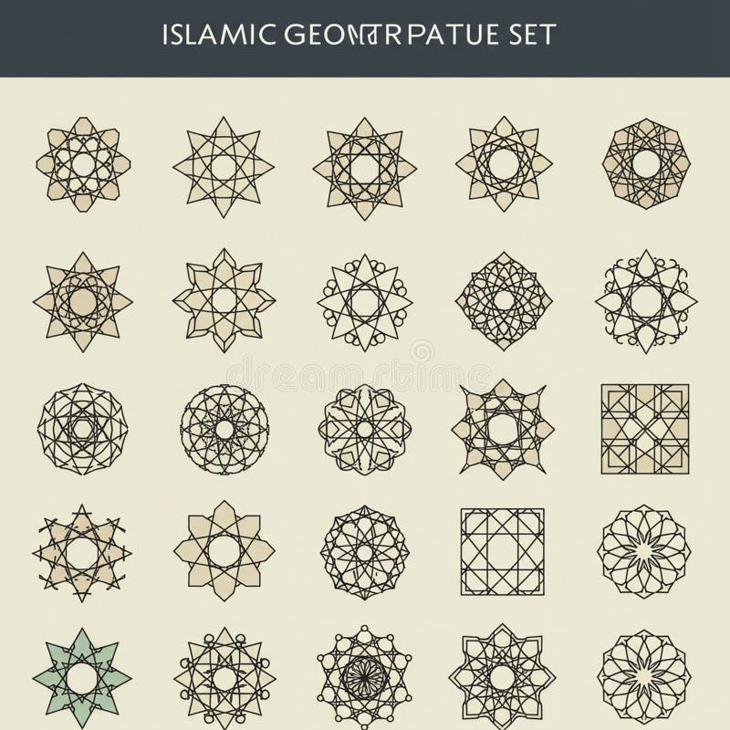 A Set of 25 Intricate Geometric Patterns, Inspired by Islamic Art ...