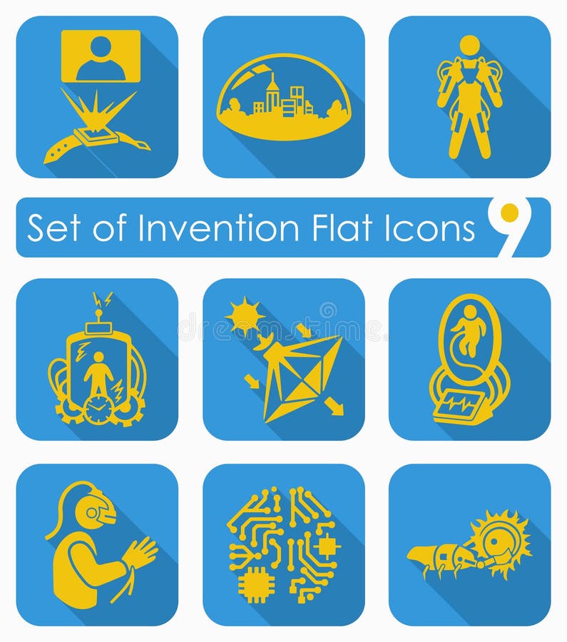 Set of invention icons stock vector. Illustration of discovery - 57719644