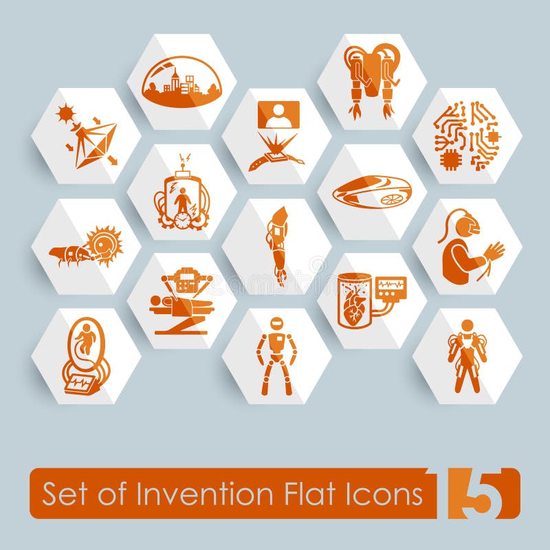 Set of invention icons stock vector. Illustration of information - 79186822