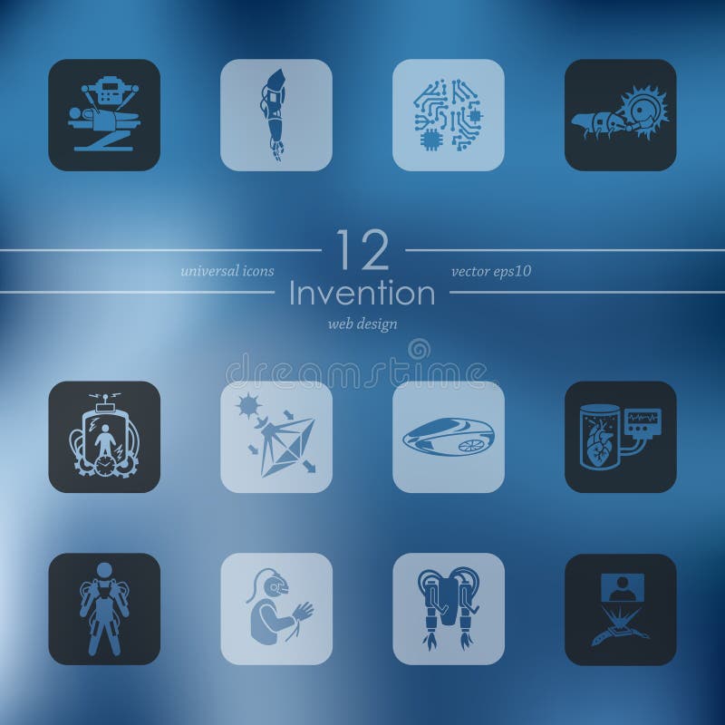 100 Invention Icons Set, Cartoon Style Stock Vector - Illustration of ...