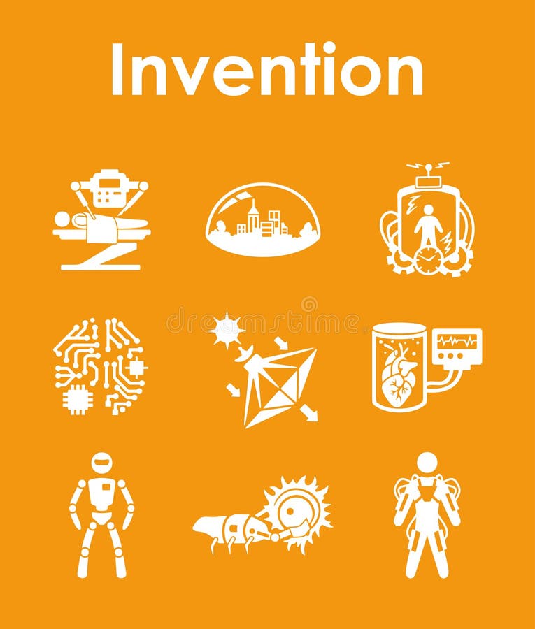 Set of Invention Simple Icons Stock Vector - Illustration of invention ...
