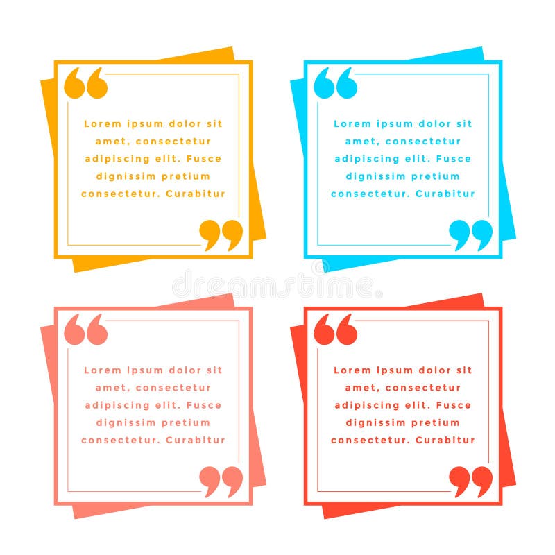 Set of Inverted Comma Mark Templates for Opinion or Discussion Stock ...