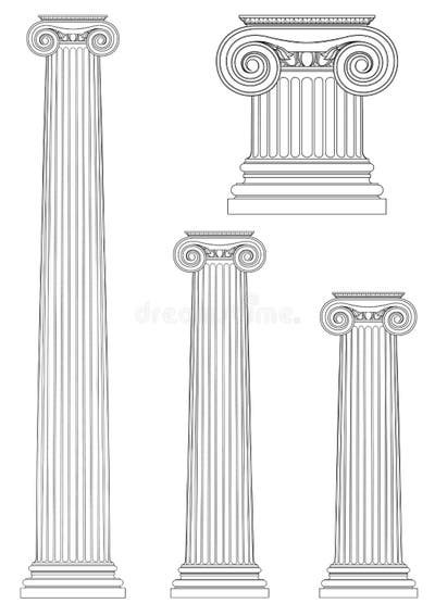 Set of Ionic Column , Vector Drawing Stock Vector - Illustration of ...