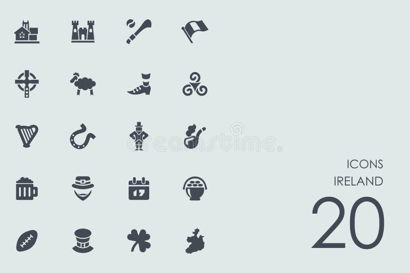 Set of Ireland icons stock vector. Illustration of element - 81877712