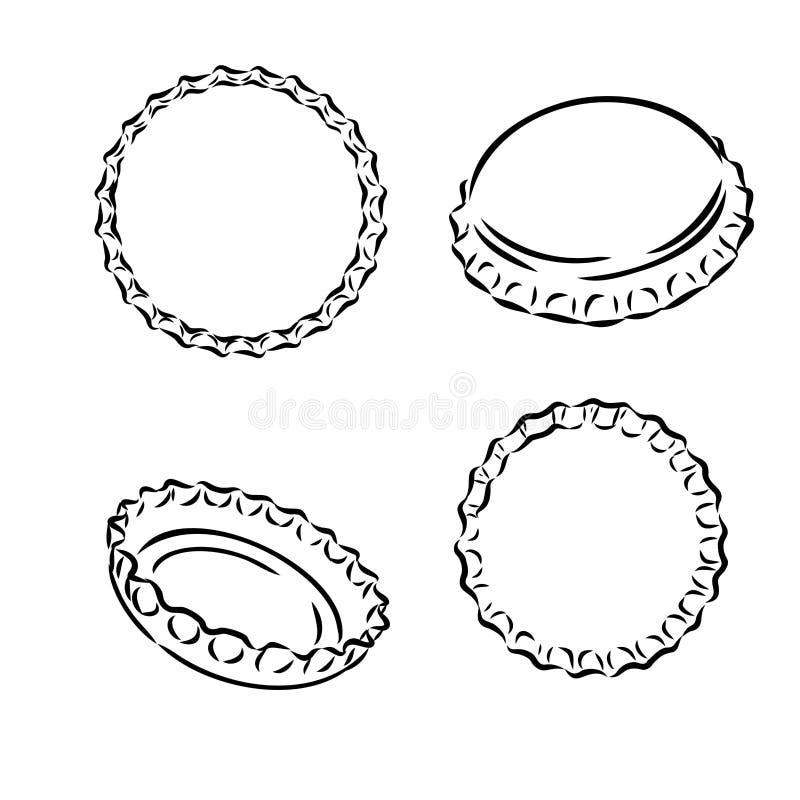 Beer Cap Outline Drawing
