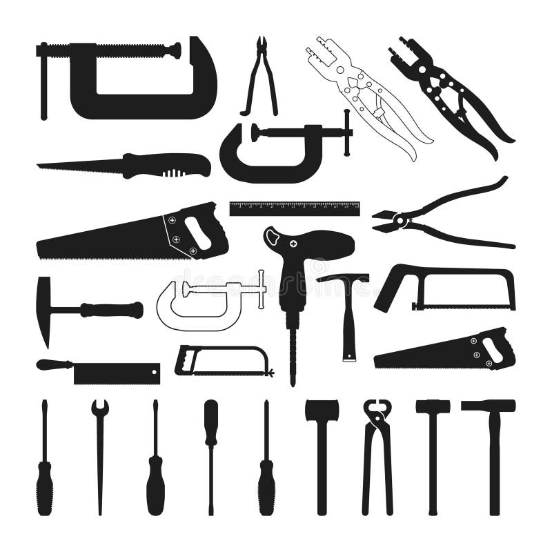 Ironworker Tools Vector Silhouette Stock Illustrations – 2 Ironworker Tools Vector Silhouette ...