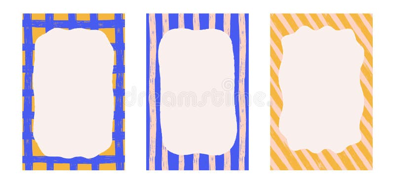 Set of Irregular Frames with Wavy Edges Frames, Doodle Borders with ...