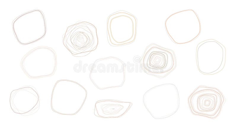 Set of Irregular Organic Shapeles Linear Elements. Topografy Uneven ...