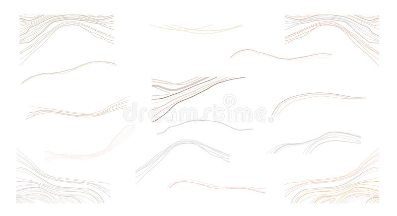 Set of Irregular Organic Shapeles Linear Elements. Topografy Uneven ...