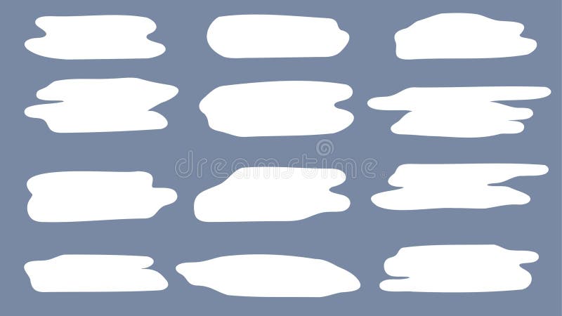 Set of Irregular White Hand-drawn Text Boxes on a Muted Blue Background ...