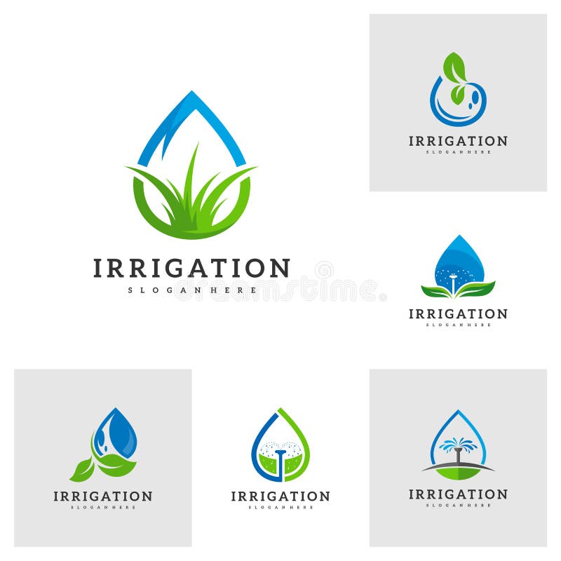 Set of Irrigation Logo Design Vector. Icon Symbol Stock Illustration ...
