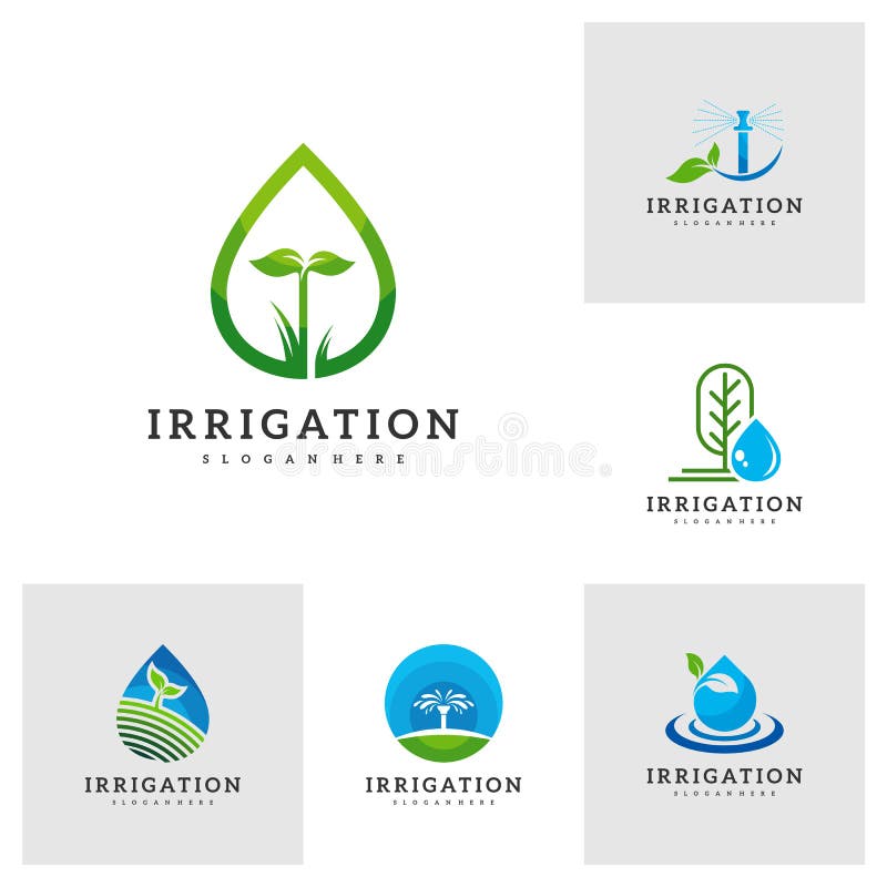 Set of Irrigation Logo Design Vector. Icon Symbol Stock Illustration ...