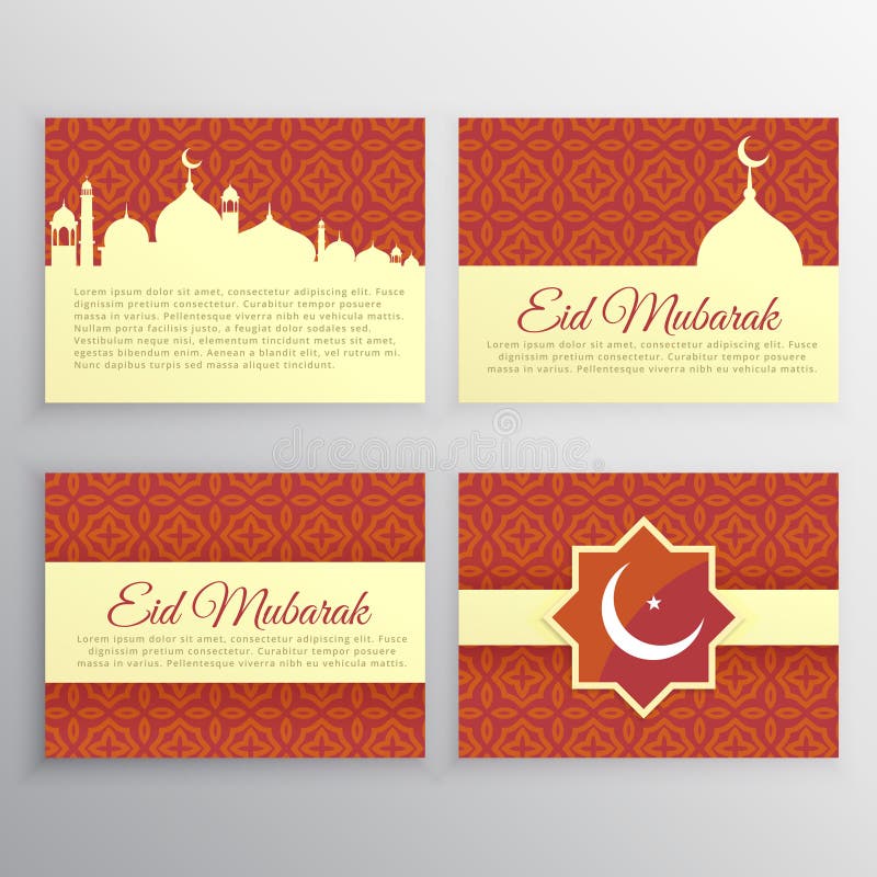 Set of islamic cards stock vector. Illustration of culture - 101502752