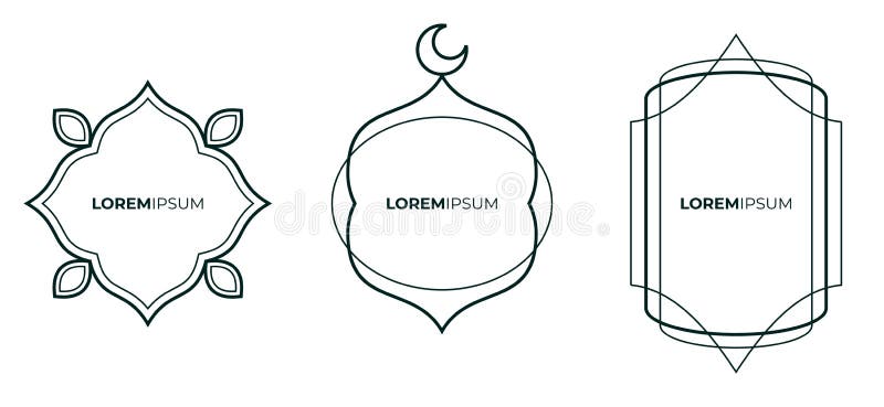 Set of Islamic Frame Deco Design Template Stock Vector - Illustration ...