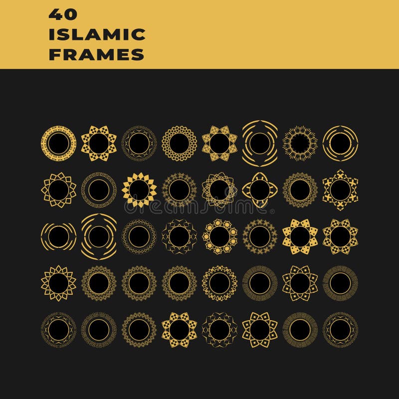 Set of Islamic Frames. Round Ornamental Frames, Luxury Frames Stock ...