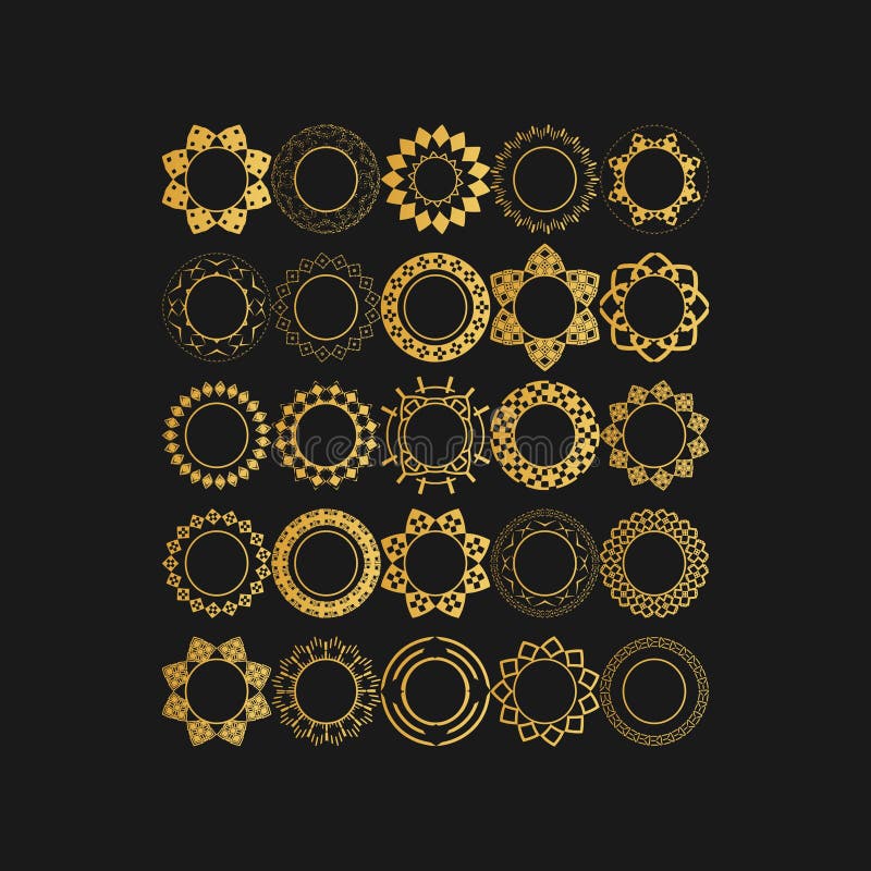 Set of Islamic Frames. Round Ornamental Frames, Luxury Frames Stock ...