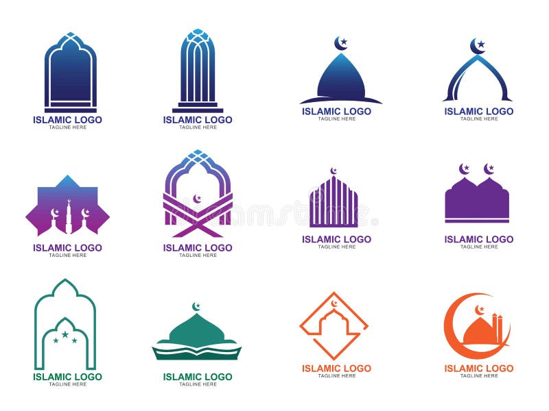 Set of Islamic Logo Design stock vector. Illustration of arabic - 181581168